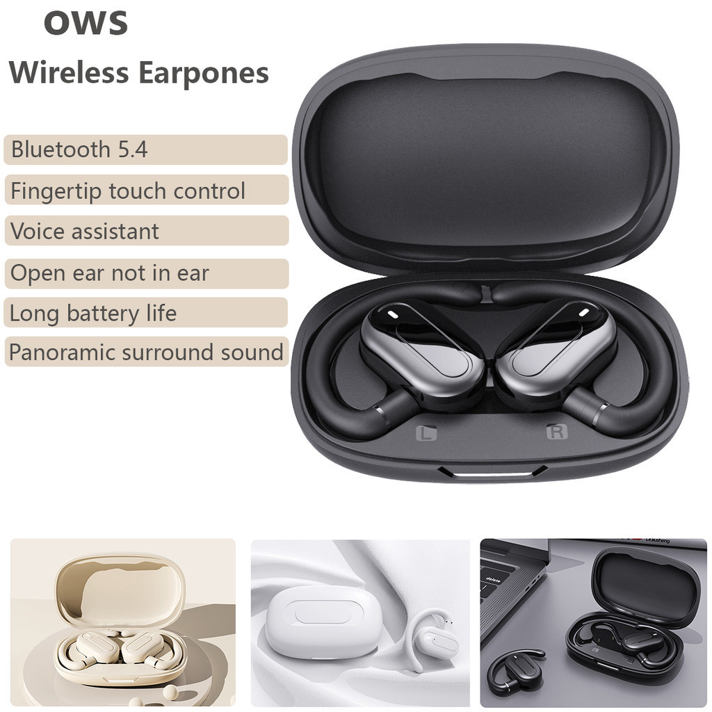 OWS Open Ear Earphones Wireless Bluetooth 5.4 Earbuds with Voice ...