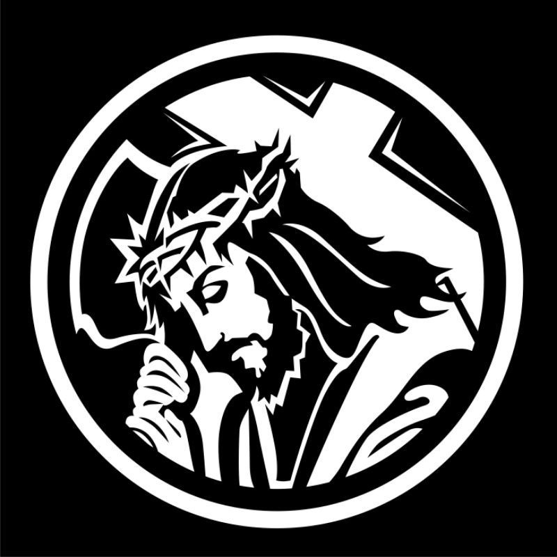 Jesus with Cross Sticker for Motorcycle and Car Decals Vinyl Religious ...