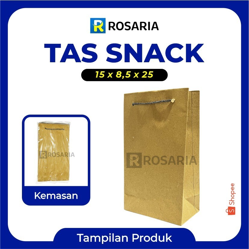 Snack PAPER BAG 15x8,5x25 CHOCOLATE AREMA Brand PaperBag Plain Kraft ...