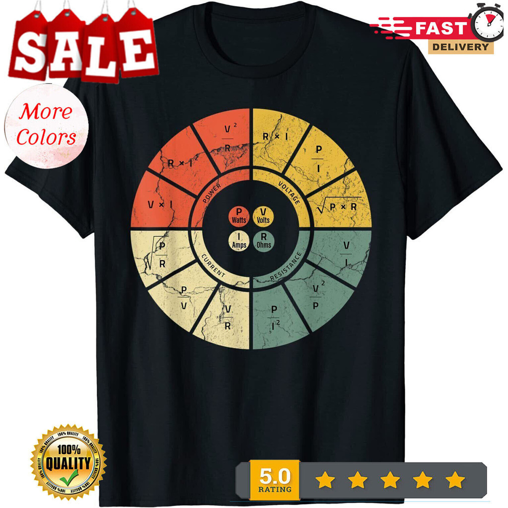 Vintage Ohms Law Diagram Electrical Electronics Engineer T-Shirt ...