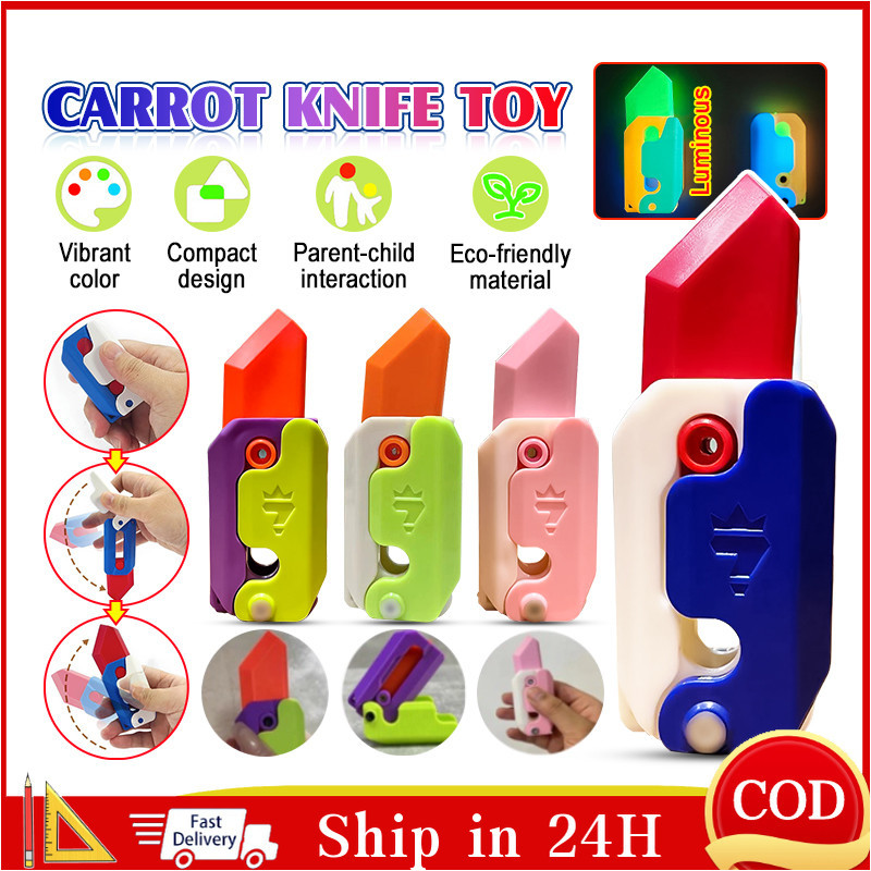 3D Radish Fidget Toy Knife Stress Relieving Toys Carrot Knife Kids ...