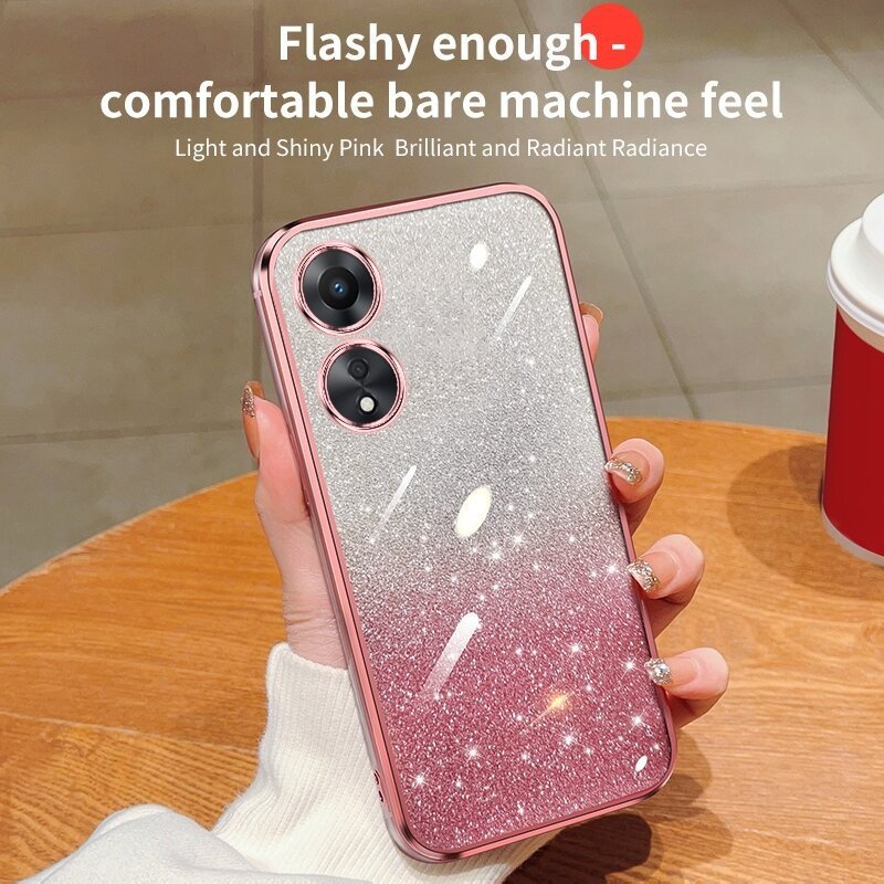 OPPO A60 CPH2631 Casing Colorful gradient glitter powder electroplating ...