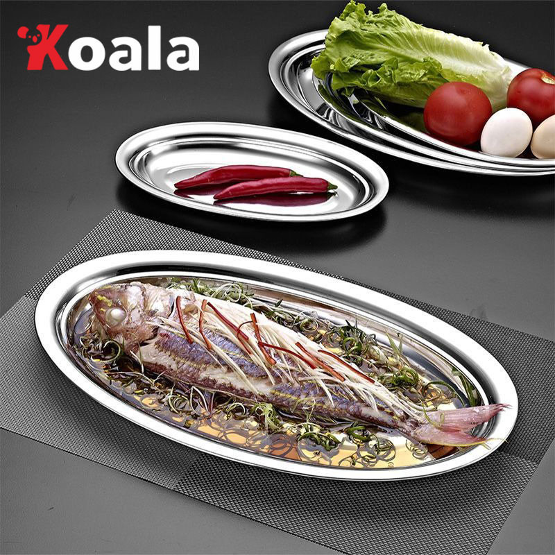 Plate Bowl Stainless Steel Cradle 22/26/30/32/35/40cm Size Oval Fish ...