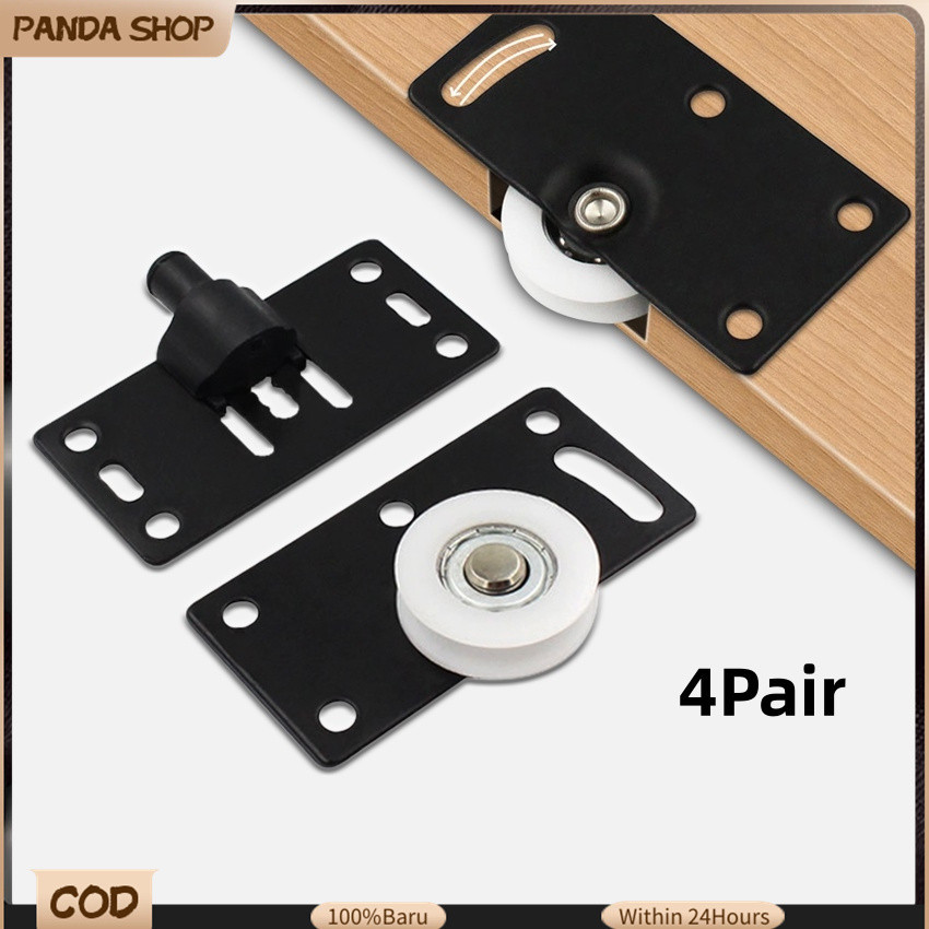 4Pair Wardrobe Sliding Door Roller Adjustable Closet Concave Roller ...