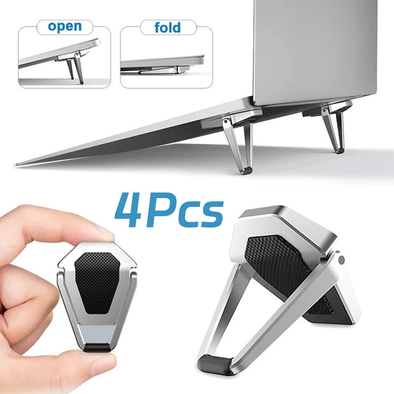 2/4Pcs Mini Metal Foldable Laptop Stands/Universal Non-slip Base ...
