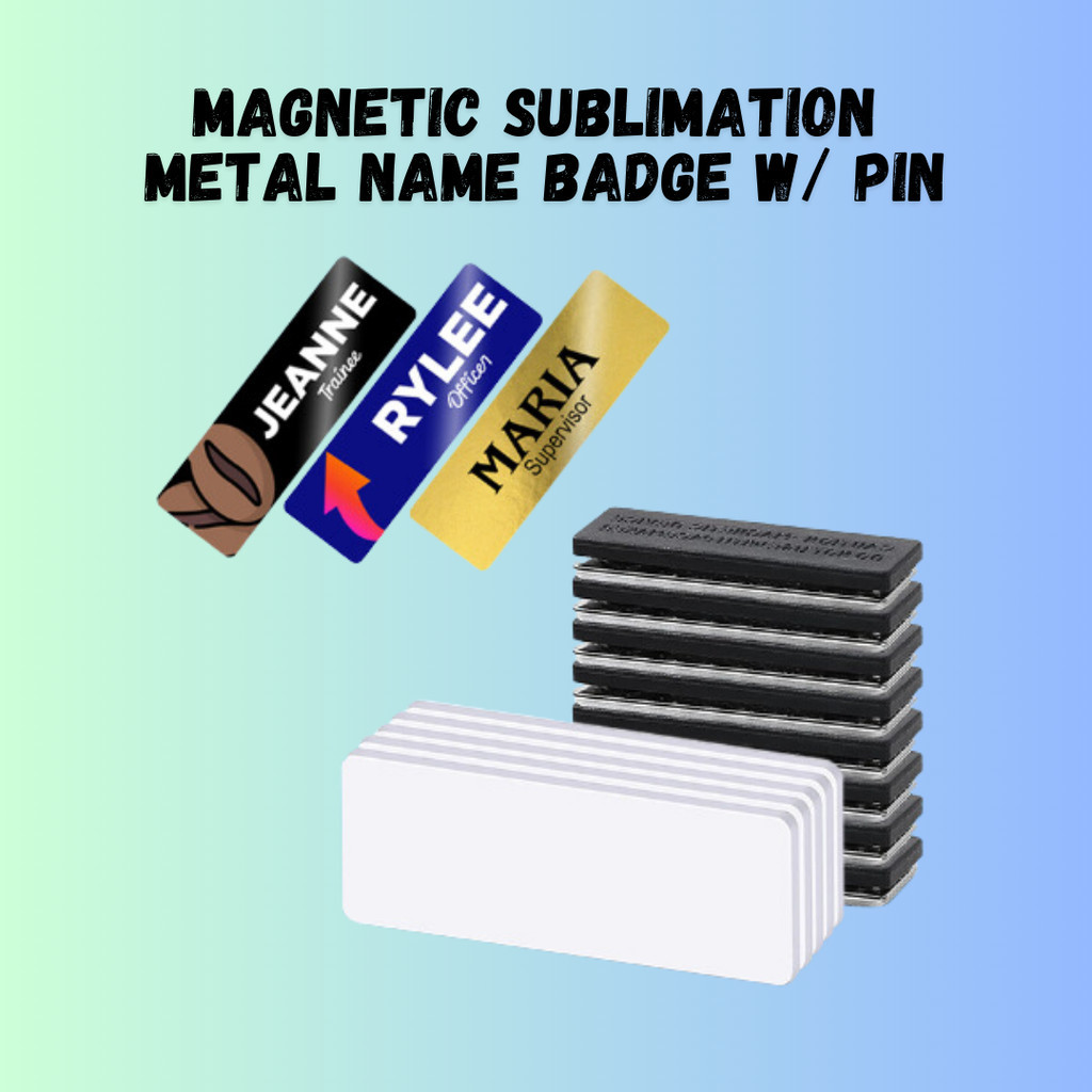 5 Pcs Sublimation Metal Name Badge With Pin 7 X 2 Cm (Blanks) | Shopee ...