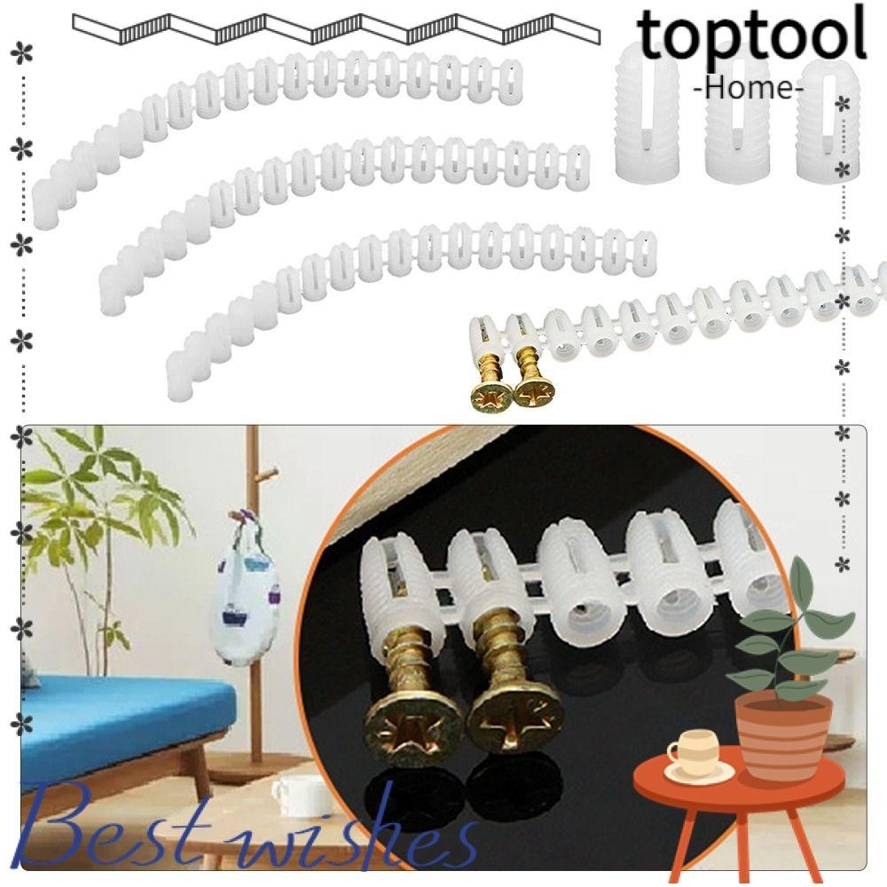 TOPTOOL Wall Plug Anchor, Plastic M4 Expansion Bolt, Cabinet Door ...
