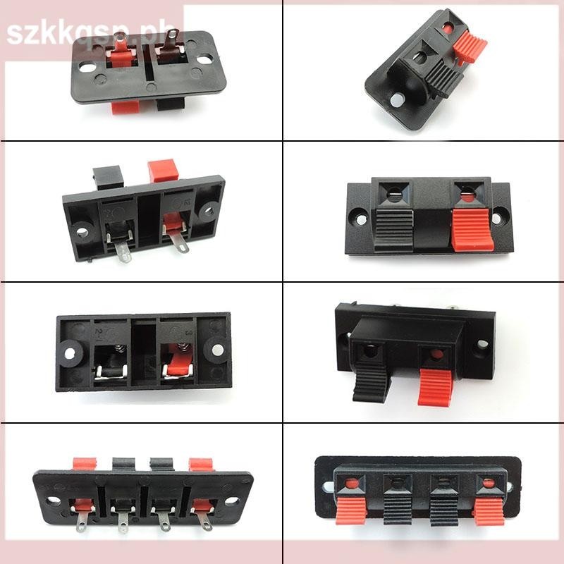 2pcs/lot Connector Terminal 2P 4P Push In Jack Spring Load Audio ...