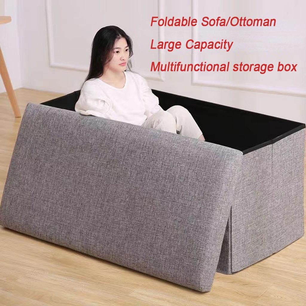 Folding Sofa Storage Box Can Sit Adult Ottoman Storage Box Folding ...