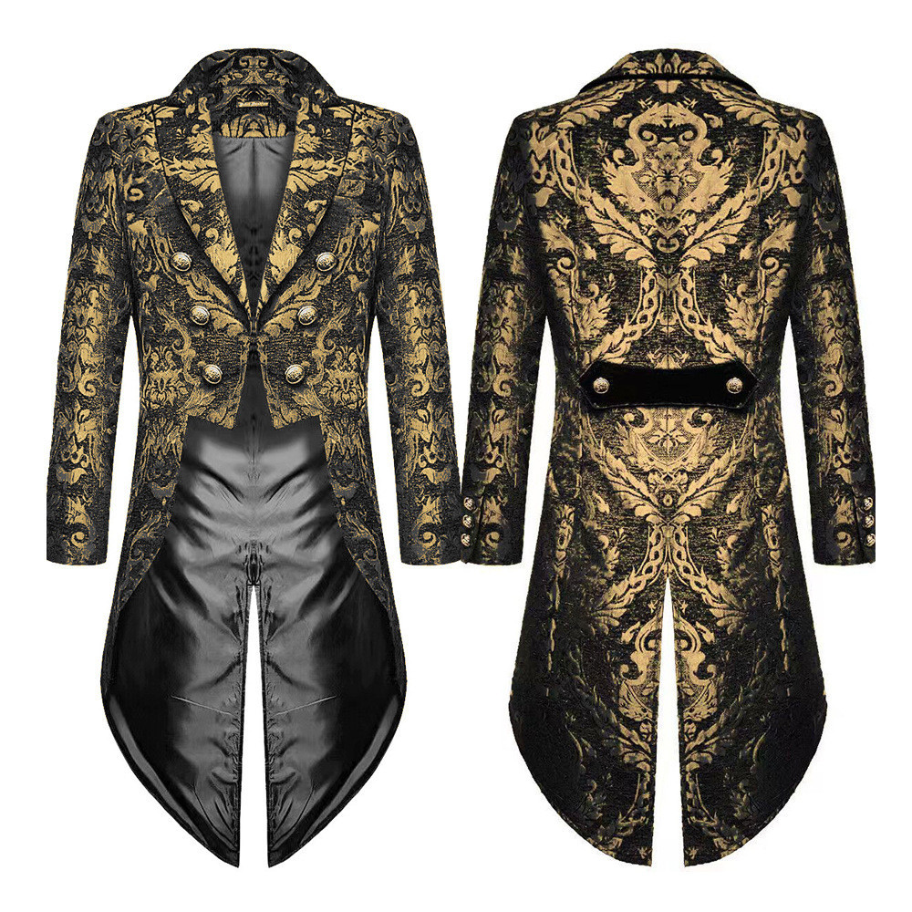 New Medieval Men's Dress Steampunk Tuxedo Gothic Court Dress 2 Colors ...