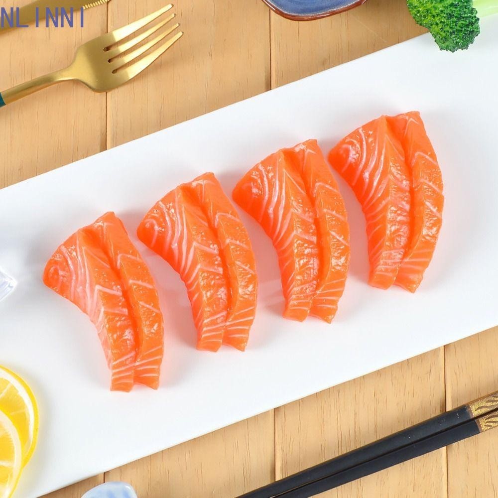NLINNI Realistic Salmon Model, Japanese Food Sushi Simulated Sashimi ...