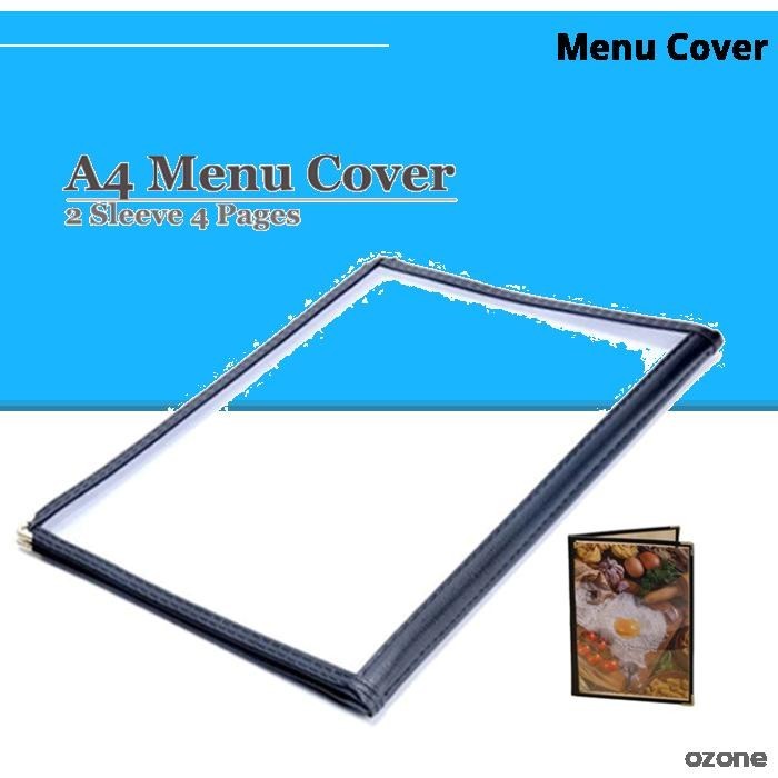 A4 Restaurant Transparent Menu Cover 2 Sleeve Pocket Sheet 4 Pages ...