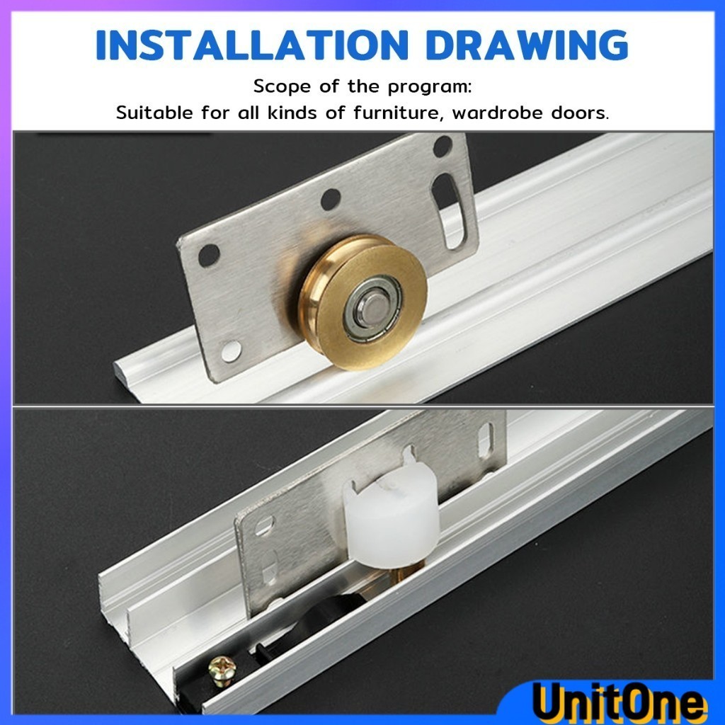 U.E. Sliding Door Rollers Wardrobe Nylon Pulley Hanging Wheel Cabinet ...