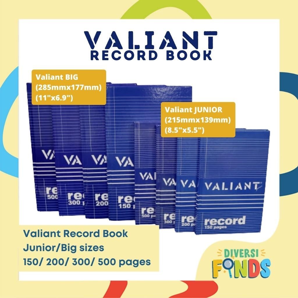 VALIANT RECORD BOOK STANDARD SIZE AVAILABLE 150PAGES, 200PAGES ...