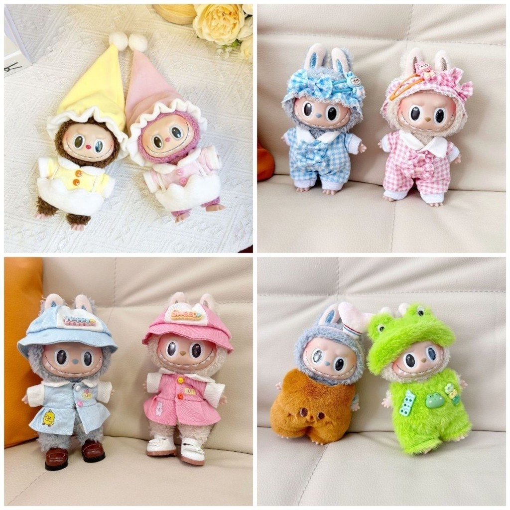 Only Clothes] 17cm Labubu Baby Clothes Pendant Labubu Doll Clothes Bear ...