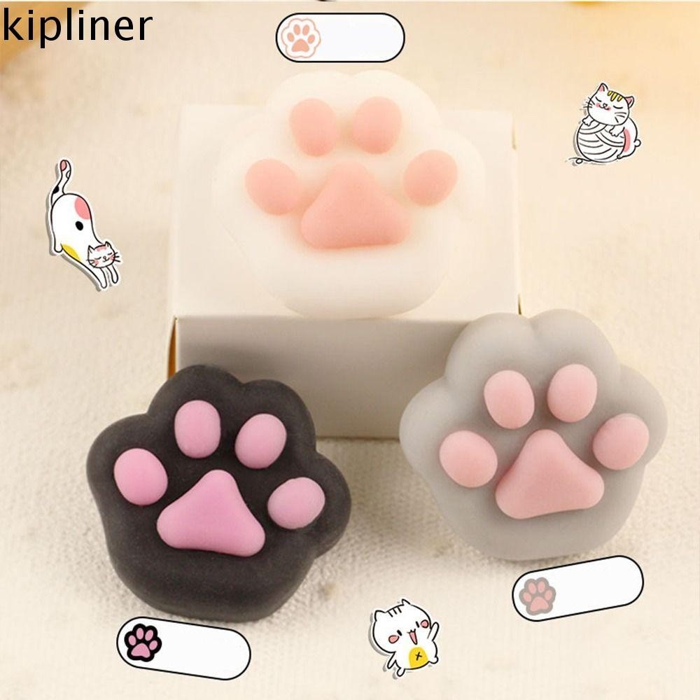 KIPLINER Mini Cat Paw Squeeze Toy, Sensory Toy TPR Cartoon Fidget Toy ...