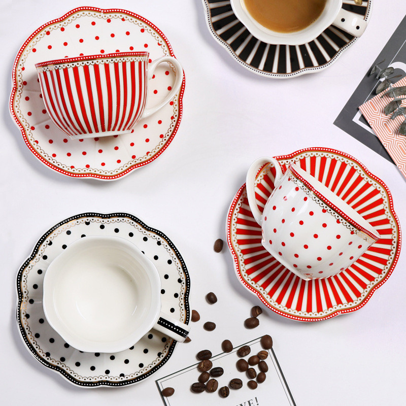 European Style Ceramic Coffee Cup 2 Tea Cup 2 Cup Saucer Saucer Set ...