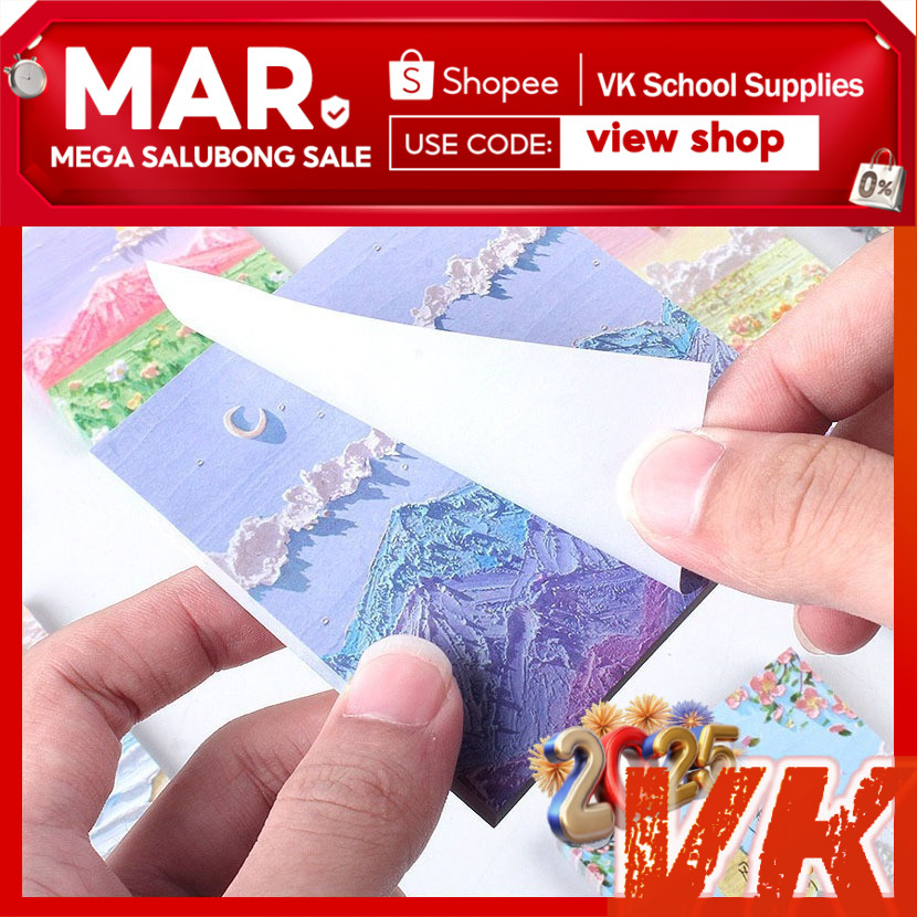 VK 80pcs Oil painting Notepad Landscape 3-dimensional Charming Message ...