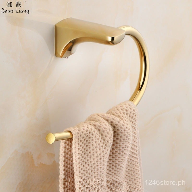 Luxury Gold Towel Ring Shower Room Hand Towel Holder Round Bathroom ...