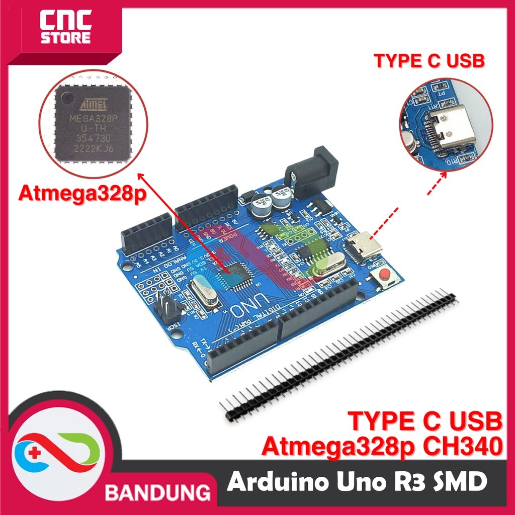 ARDUINO UNO R3 ATMEGA328P SMD CH340 ATMEGA328P TYPE-C | Shopee Philippines