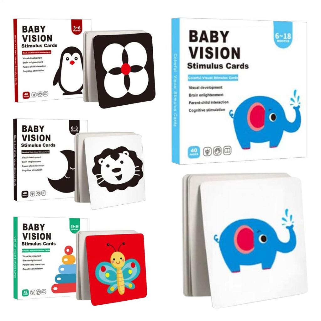 Set of 20 Visual Stimulation Cards for Children 0-3 Years Old, Helps ...