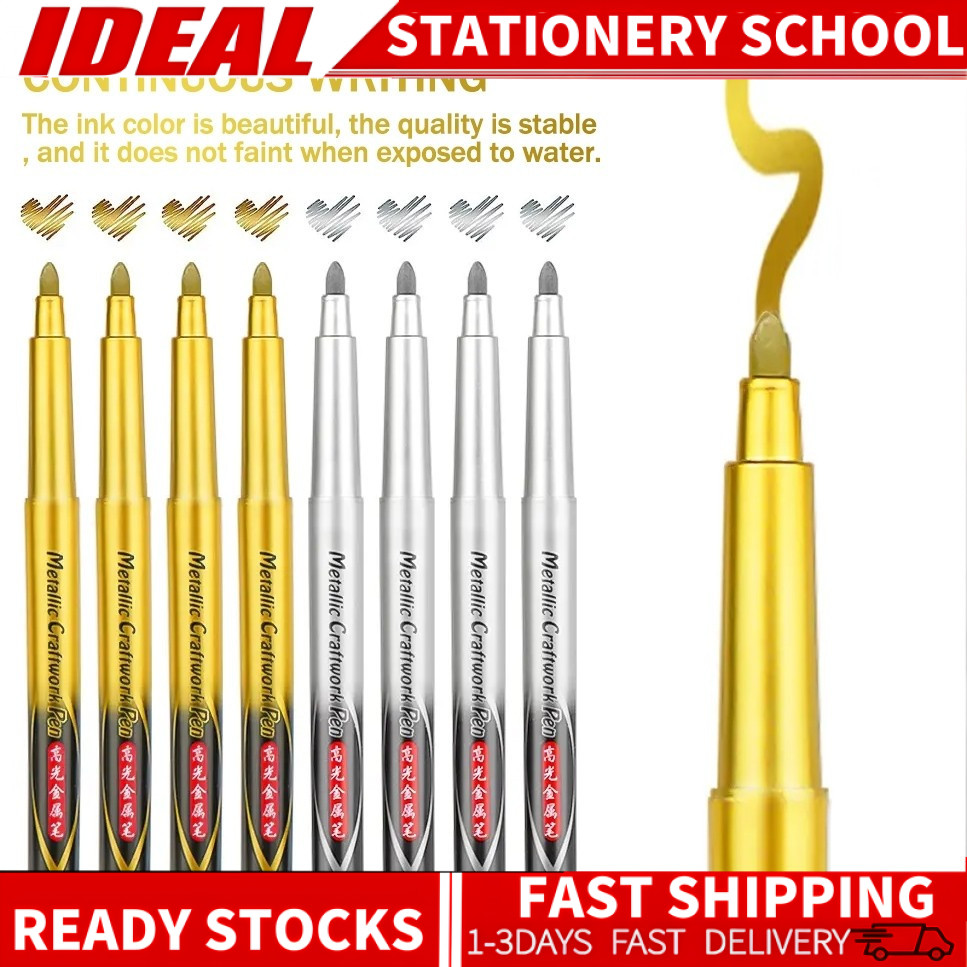 Gold Silver Colour Craft Pen Waterproof Paint Sign Marker Metal Pen ...