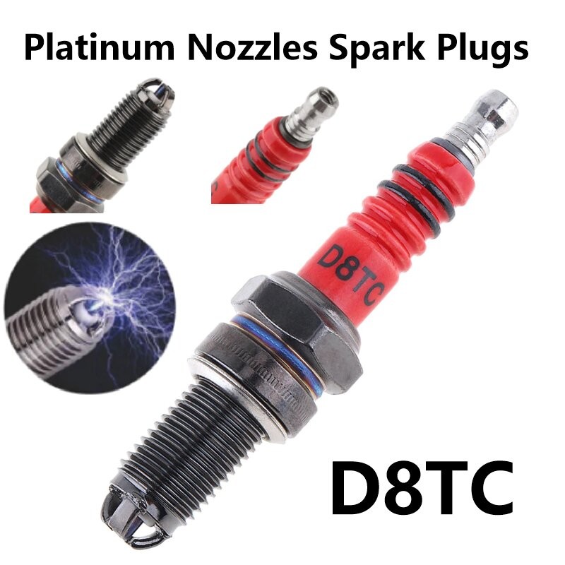 Spark Plug D8TC for Motorcycle Three-Electrode Red Head Scooter ...