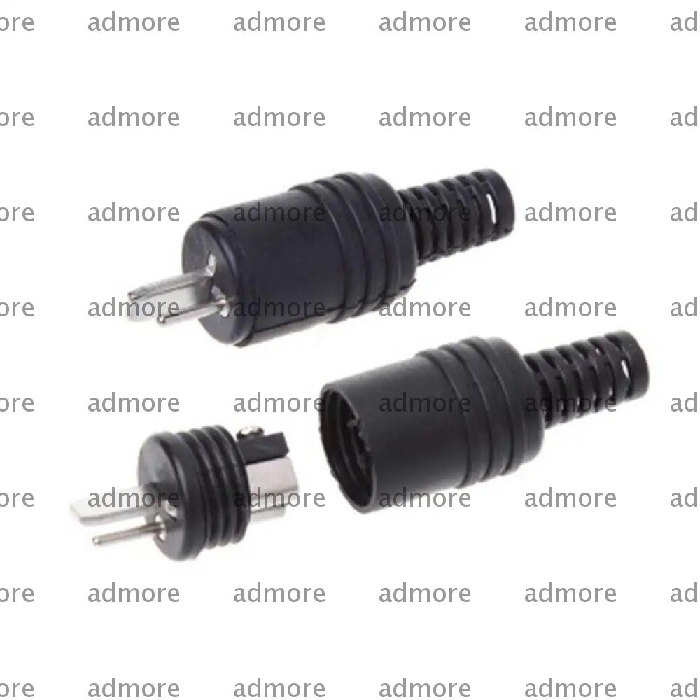 ADMORE 2 Pin Black DIN Plug, Audio Lighting Power Signal Jack 2 Pin ...