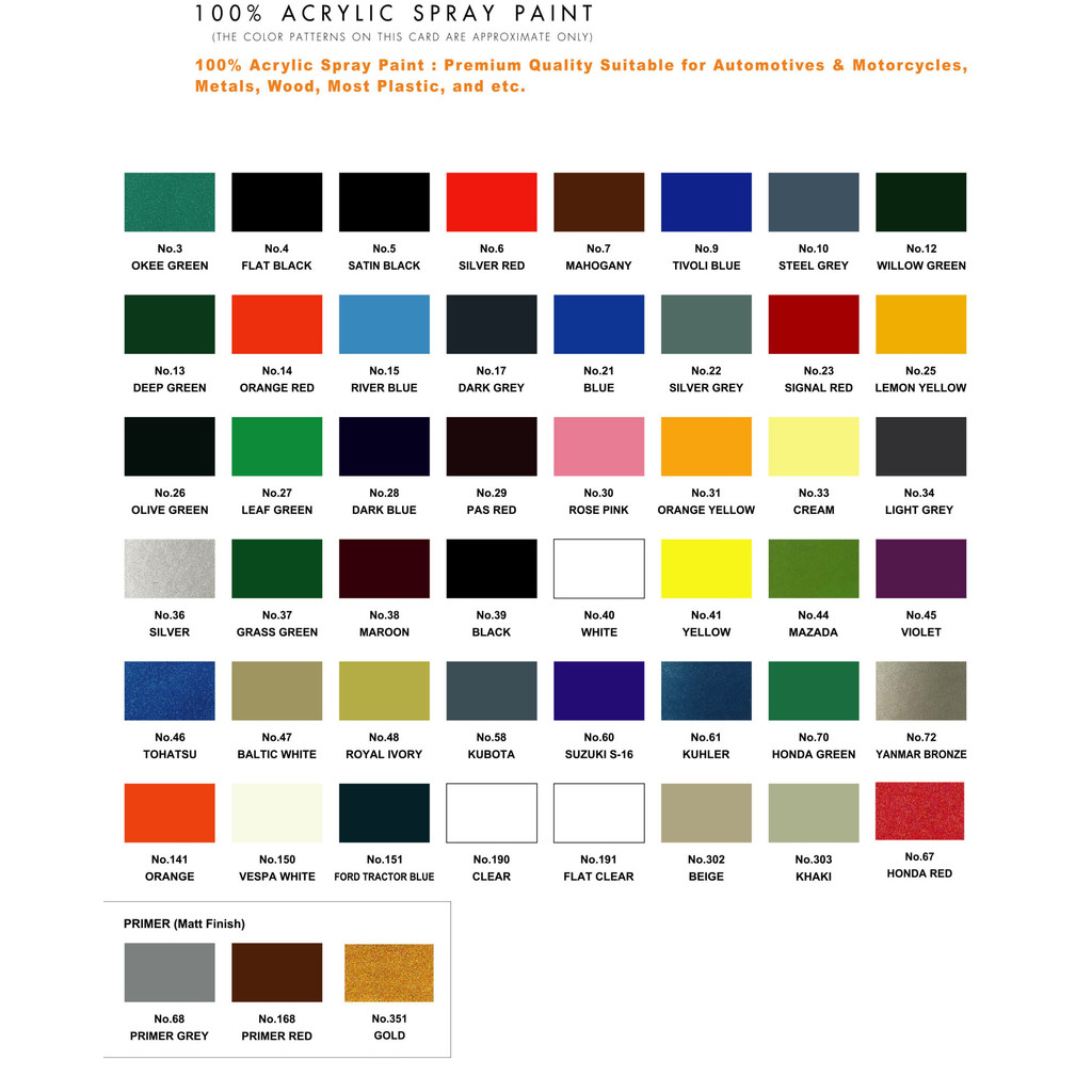 Premium Quality Spray Paint 400cc Waterproof 100% Acrylic Spraypaint ...