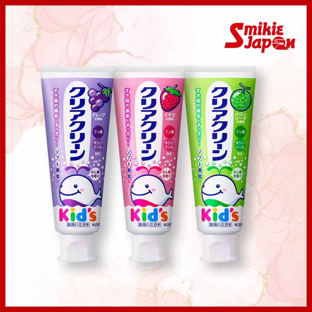 Kao Clear Clean Kids Toothpaste Grape / Strawberry / Melon Soda 70g ...