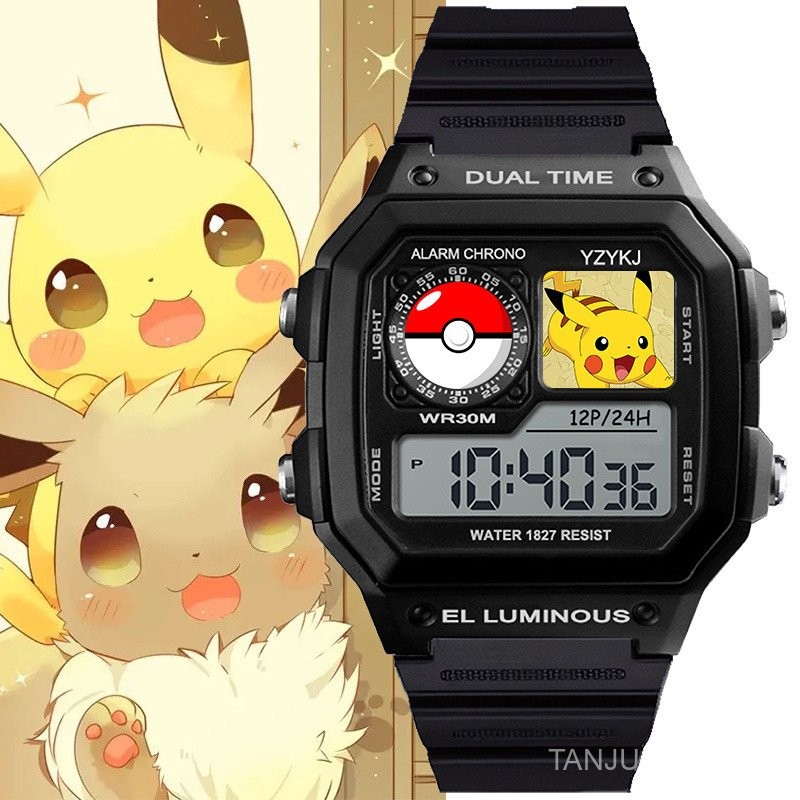 Alarm Clock Children's Pokémon Wristwatch Student Chronograph Watch ...