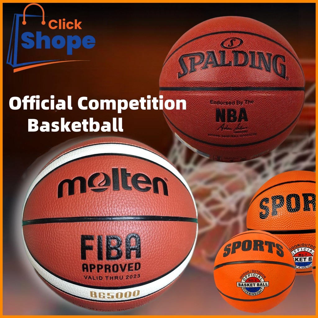 CLICK SHOPE Size 7 Basketball Ball Indoor Outdoor Training PU Leather ...