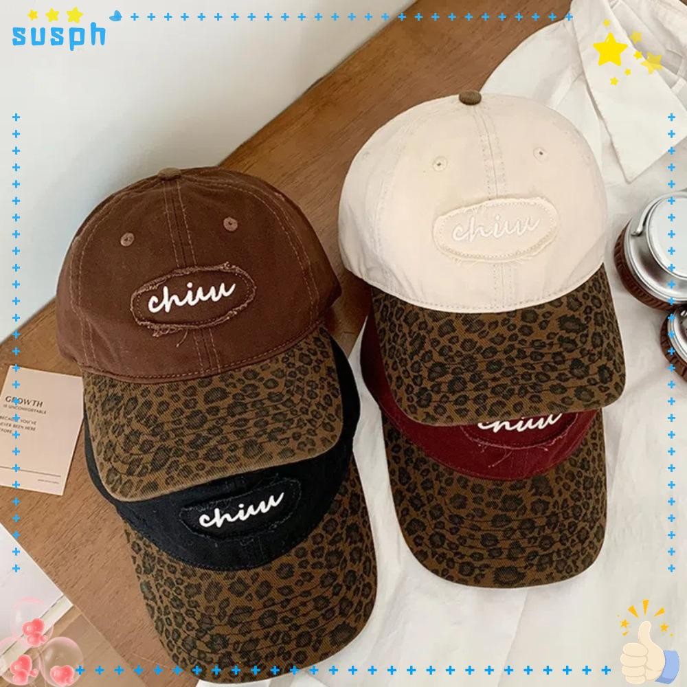 SUSPH Baseball Cap, Leopard Print Universal Duck Tongue Cap, Fashion ...