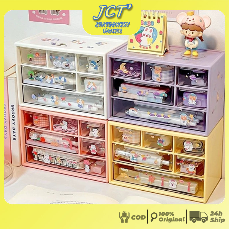 Kuromi Cute Mini Drawer Organizer with Lid - Portable Desk Storage Box ...