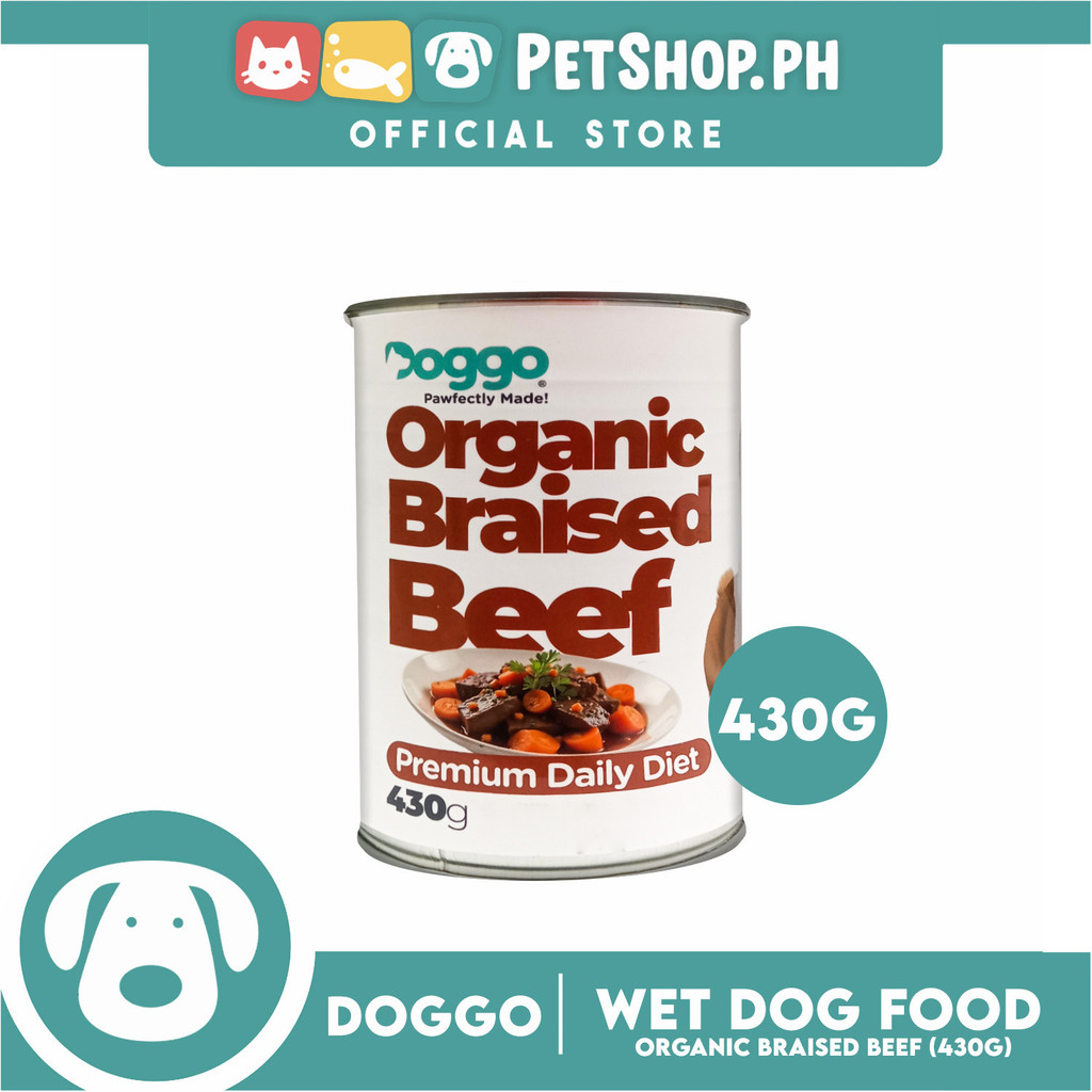 Doggo Organic Braised Beef Canned Dog Food (430g) | Shopee Philippines