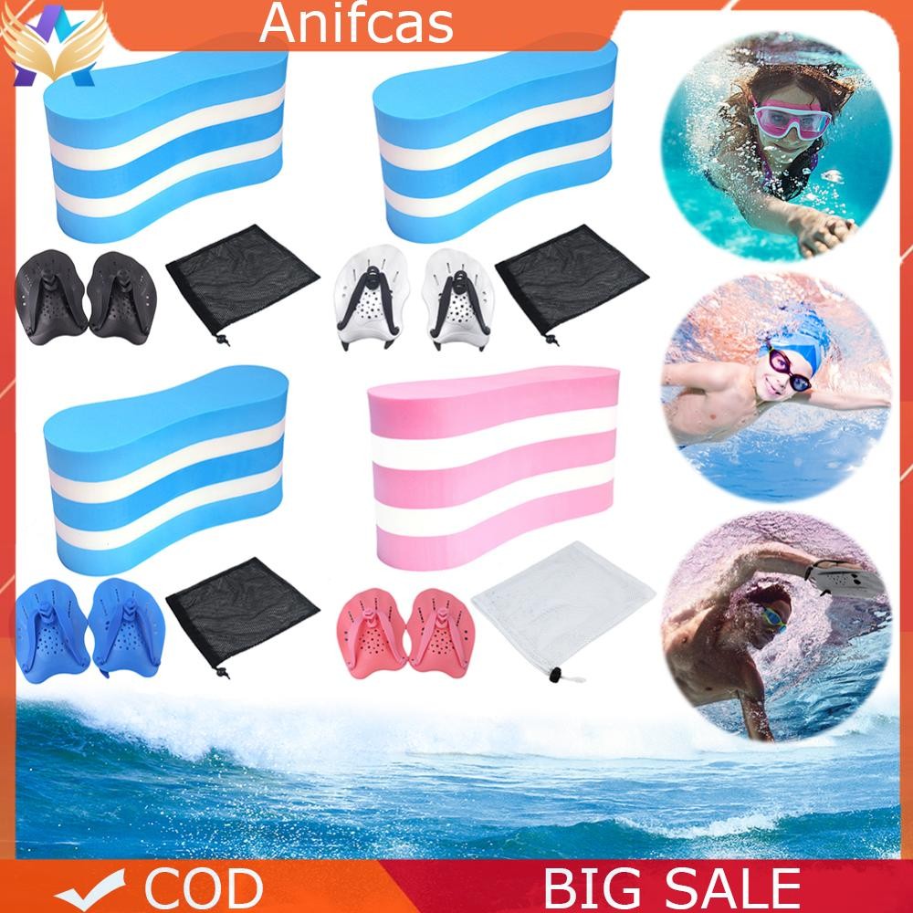 Swim Training Pull Buoy Adjustable Strap Hand Paddles 5-Layer Pull Buoy ...