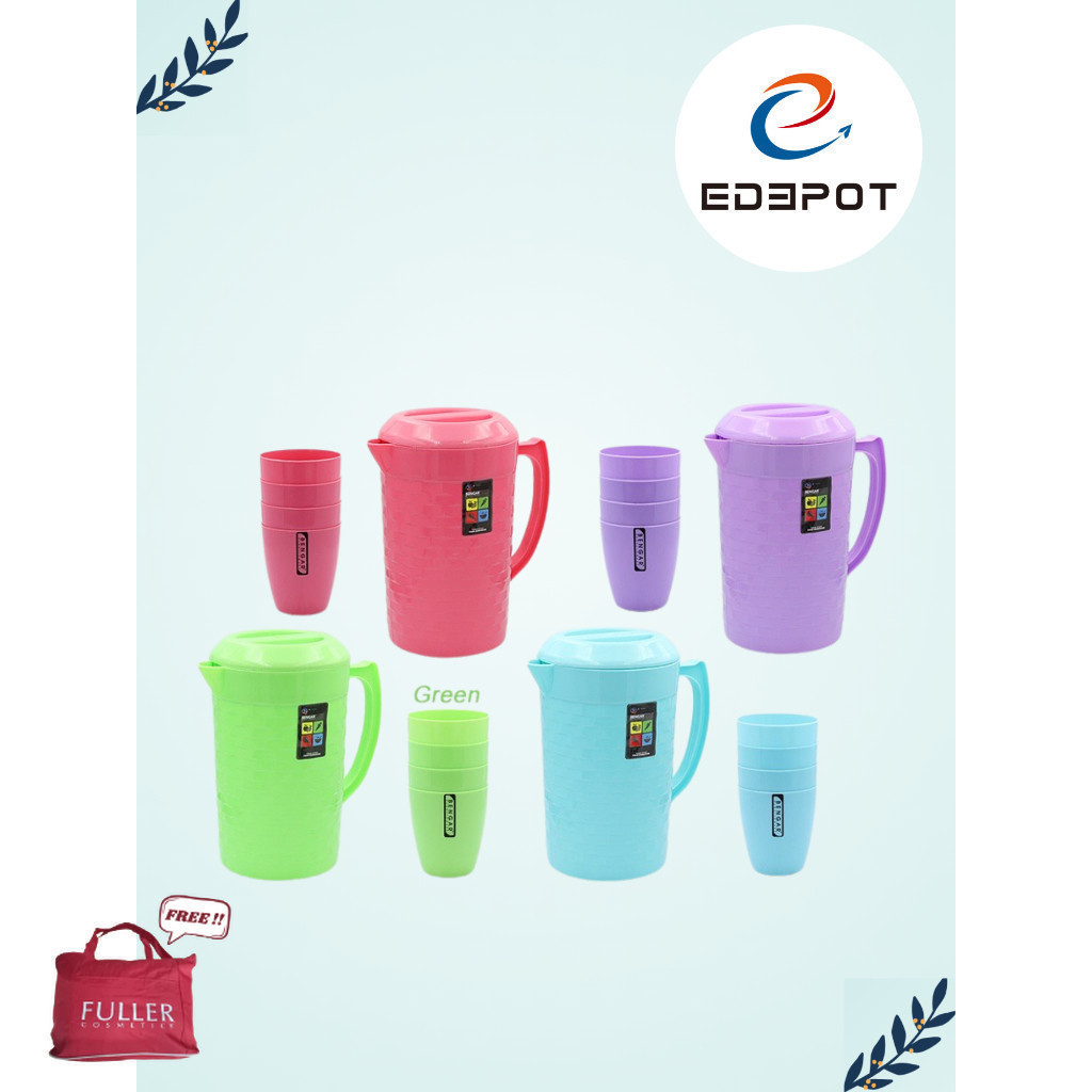 Edepot Classic Pitcher Colored Rattan Design With Cups Bundle | Shopee Philippines