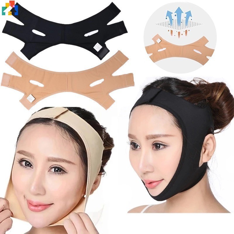 Elastic Face Slimming Bandage V Line Face Shaper Women Chin Cheek Lift Up Belt Facial Massager ...