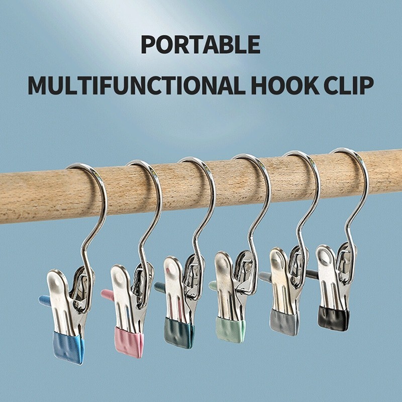 Household Stainless Steel Laundry Hook Portable Hanger Clip Boots Shoe ...