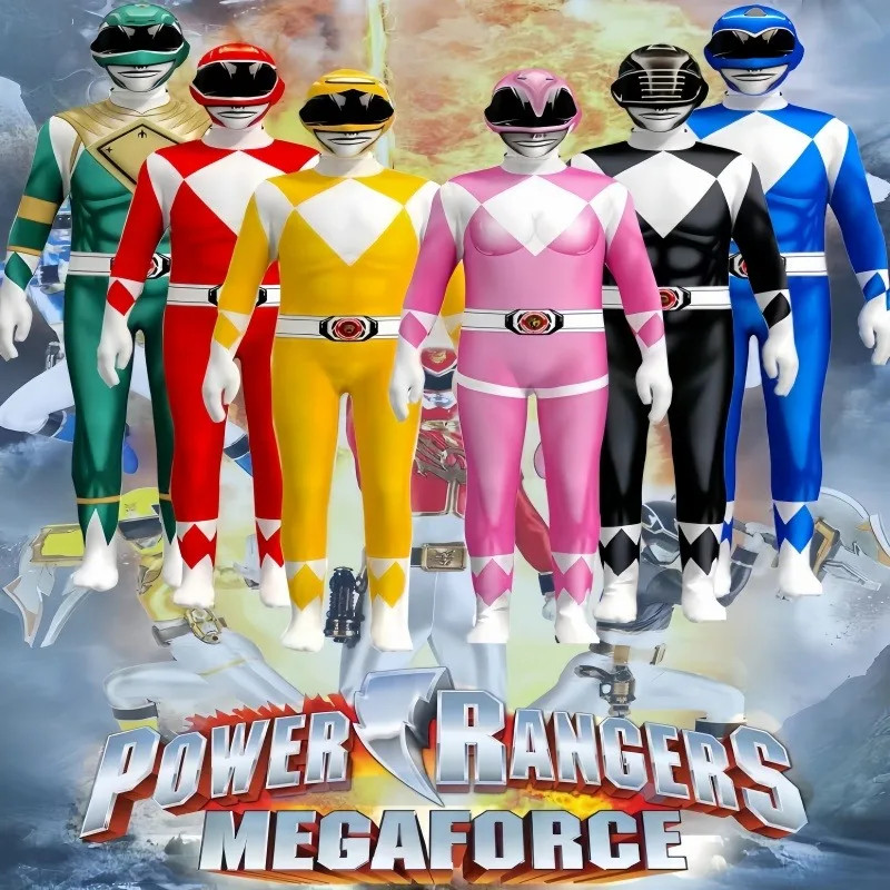 Children's Power Rangers Bodysuit Kids Superhero Cosplay Halloween ...