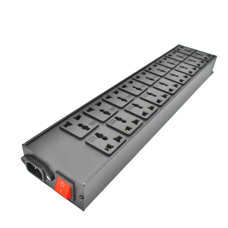 PDU Power strip C14 port Aluminum Box SOCKET US/C13/16A Universal 18AC output SOCKET Network ...