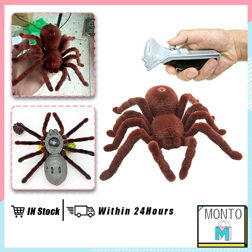 Lifelike Remote Control Spider Toy Soft Plush Tarantula Toys Children ...