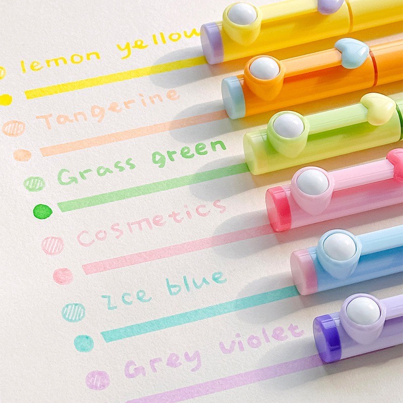 6pcs Creative Decompression Rolling Highlighter Pen Students Draw Key ...