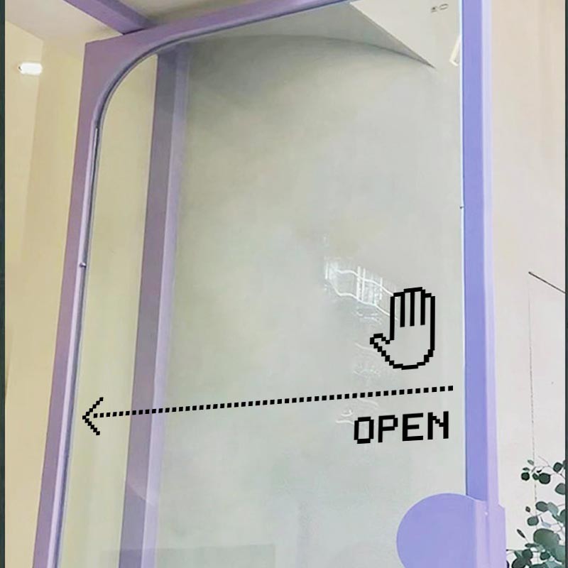 Simple Glass Door Sticker Clothing Store Push-pull Mobile Transparent ...