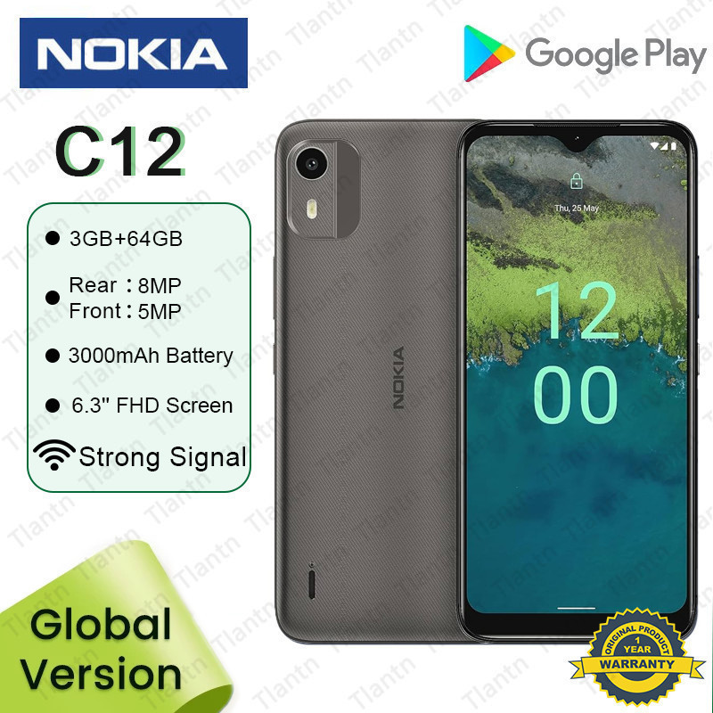 SMARTPHONE NOKIA C12 ORIGINAL 3GB RAM + 64GB ROM GLOBAL ROM COD | Shopee Philippines
