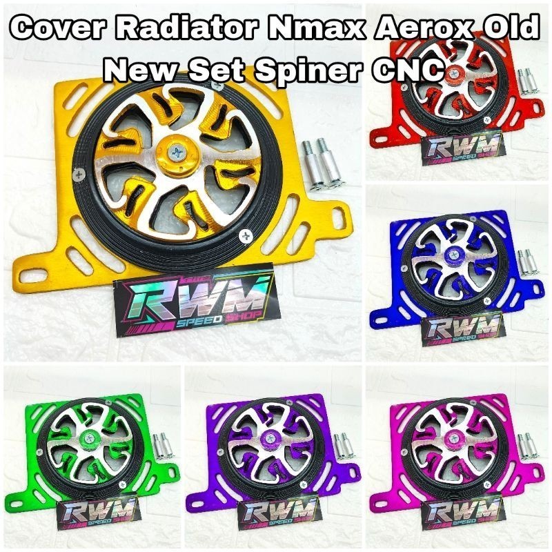 Radiator Cover Set Spinner Spinner Motif Robot CNC Yamaha NMAX AEROX ...