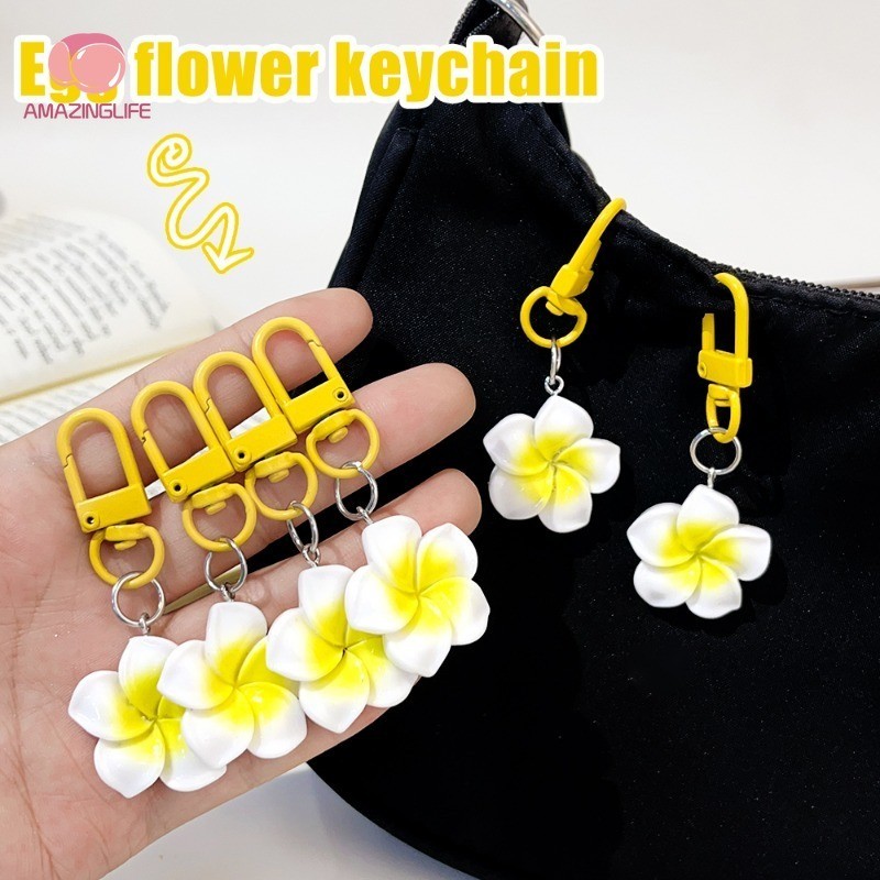 1/2 PCS Korean Style Sweet Egg Flower Keychain - Creative Colourful ...
