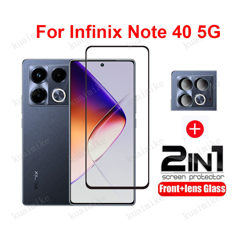 Infinix Note 40 5G Tempered Glass 2 in 1 Screen Protector for Infinix ...