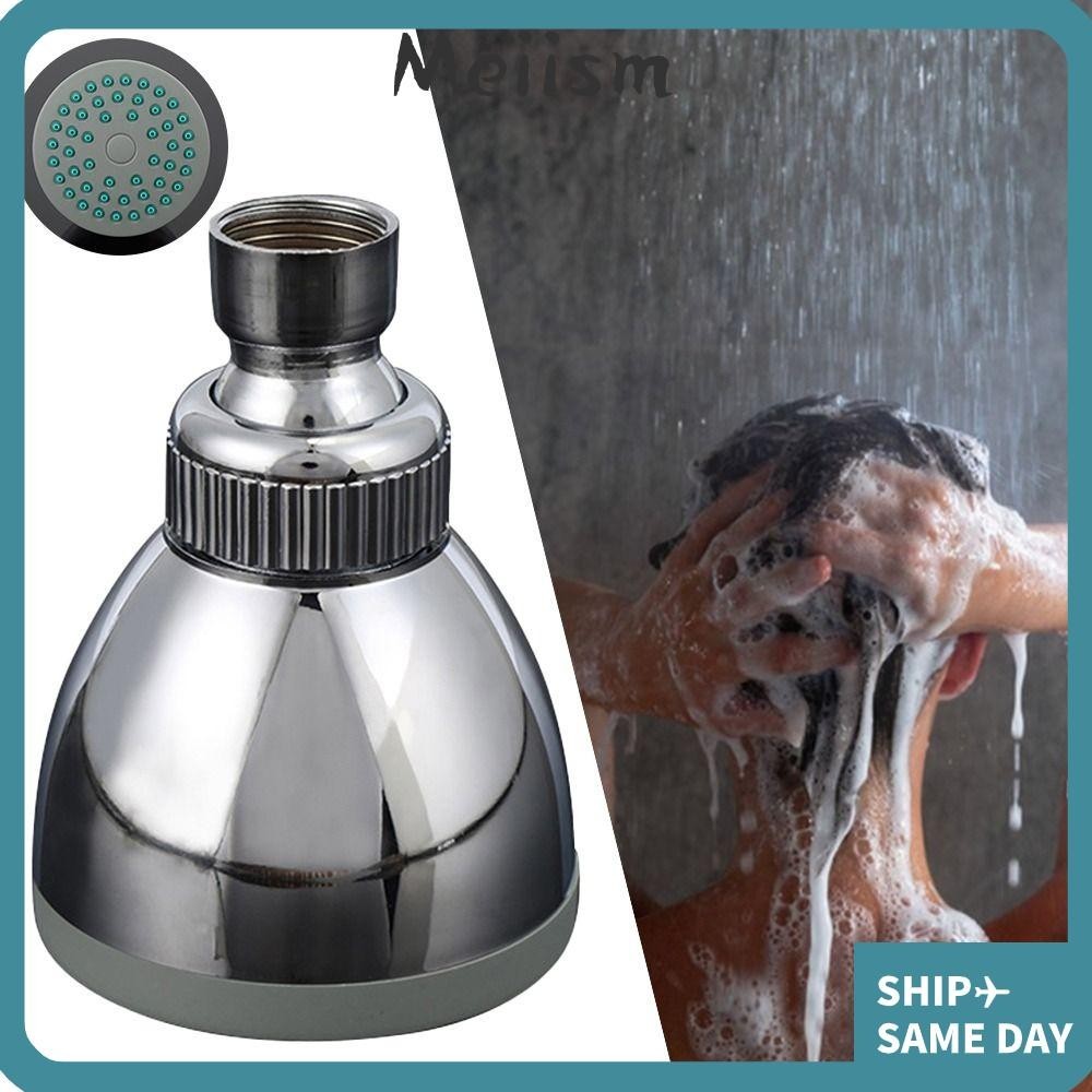 MEIISM Shower Head Round Water Saving Shower 360 degrees Rotate Draw ...