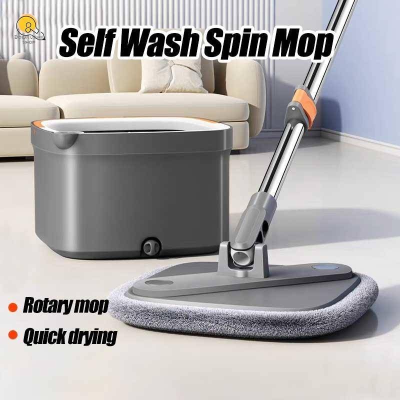 Self Washing Spin Mop 3 Cloth Mop 360 ° Rotation Cleaning Flat Mop with ...